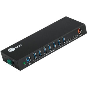 SIIG 10 Port Industrial USB 3.1 Gen 1 Hub with Dual USB-C & 65W Chargi